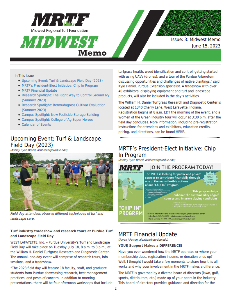 Past Issues – Midwest Regional Turf Foundation