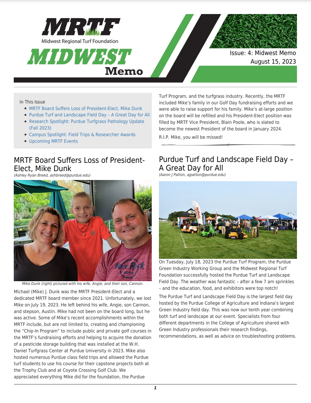 Past Issues – Midwest Regional Turf Foundation