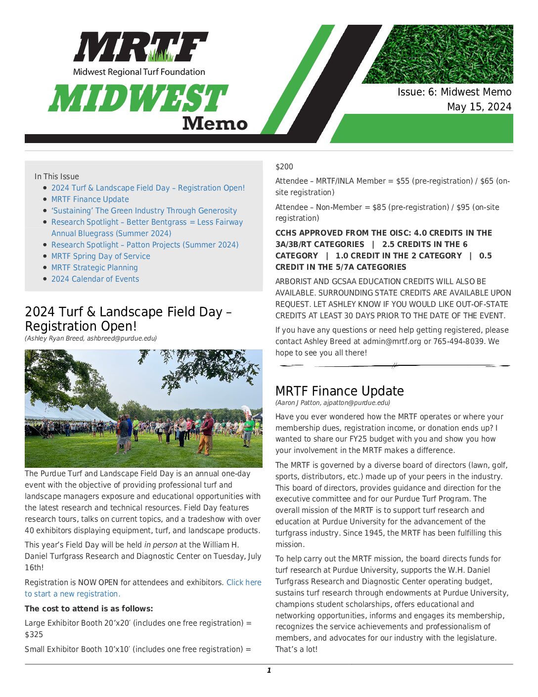 Past Issues – Midwest Regional Turf Foundation